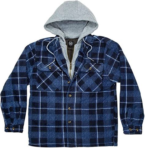 Mens Cozy Fleece Sherpa Lined Hooded Jacket 1825 Design2 Xl