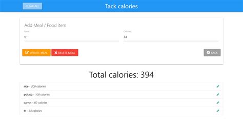 Calories Tracker In Javascript With Source Code Source Code And Projects