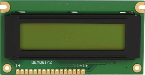 LCD PM 1X8 11 A LCD Module 1x8 H 10 8mm Ye Gn W Backl At Reichelt Elektronik