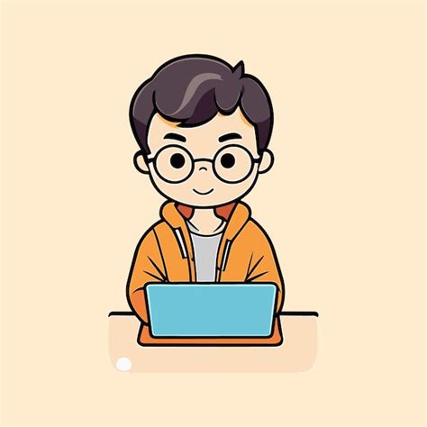 Premium Vector Free Vector Man Working On Laptop