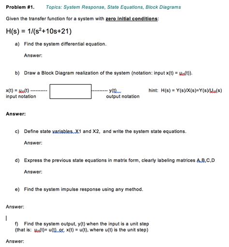 Solved Given The Transfer Function For A System With Zero Chegg