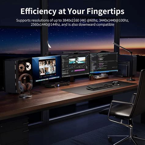 TESmart USB HDMI KVM Switch Monitors Computers K Hz Headset Audio Microphone EDID