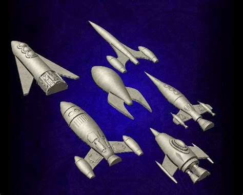 3d Model Cnc Router Stl Rocket Ship Set Vectric Aspire Stl Etsy Canada