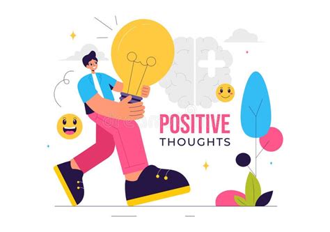 Positive Thoughts Vector Illustration Featuring A Positive Mindset
