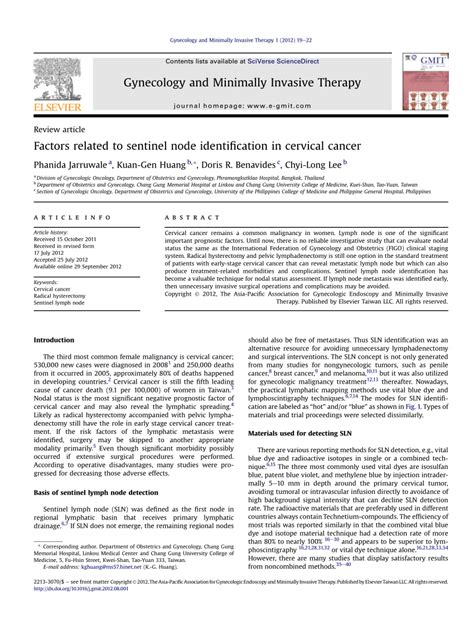Pdf Factors Related To Sentinel Node Identification In Cervical Cancer