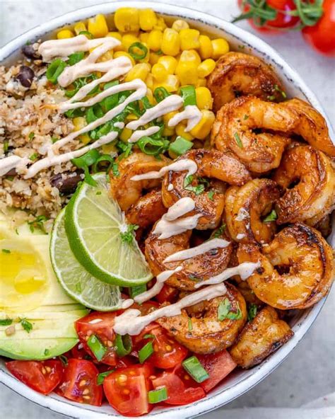 Loaded Shrimp Burrito Bowl Healthy Fitness Meals