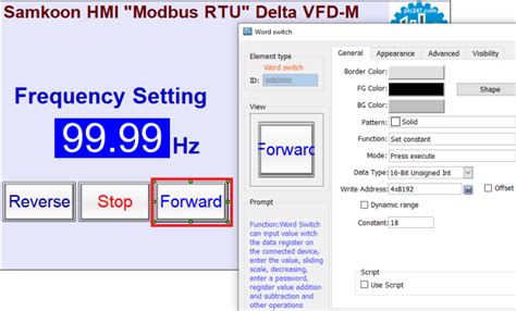 Samkoon HMI Modbus RTU Delta VFD M Tutorial Plc Com