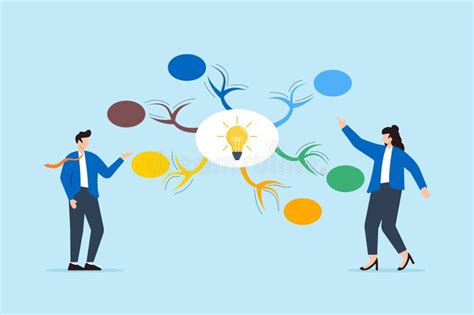 Business People Creating Mind Map Diagram For Easy Understanding Stock