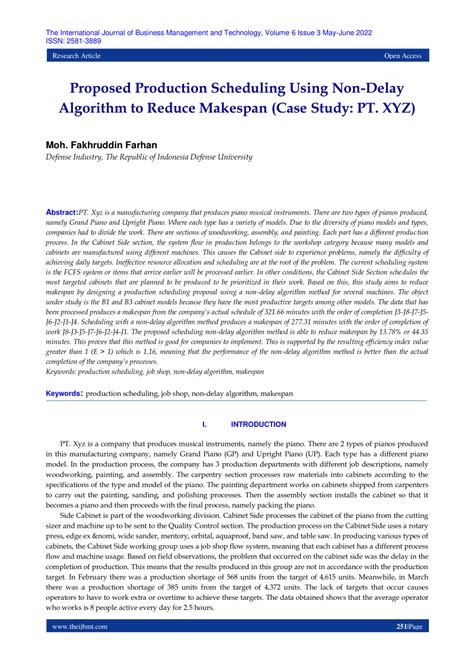 Pdf Proposed Production Scheduling Using Non Delay Algorithm To