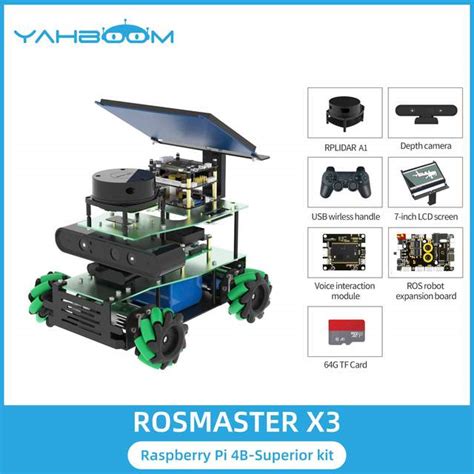 rosmaster x3 ros robot mecanum wheel aluminum alloy frame autopilot