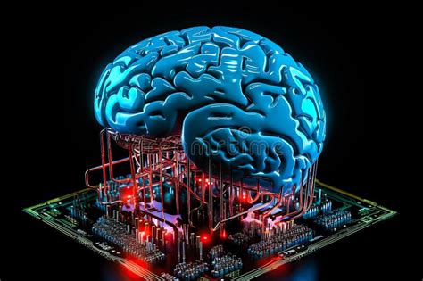 Ai Chipset With Human Brain On Computer Circuit Board Artificial