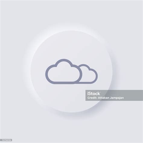 Cloud Icon White Neumorphism Soft Ui Design Untuk Desain Web