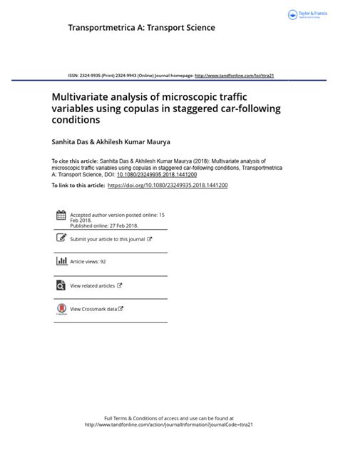 Multivariate Analysis Of Microscopic Traffic Variables Using Copulas In Staggered Car Following