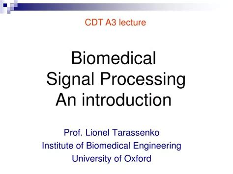 Ppt Biomedical Signal Processing An Introduction Powerpoint Presentation Id5434751