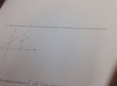 Solved Find A Formula For The Accumulation Function A X