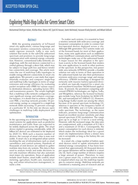 Exploring Multi Hop Lora For Green Smart Cities Accepted From Open