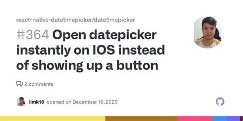 Open Datepicker Instantly On Ios Instead Of Showing Up A Button · Issue