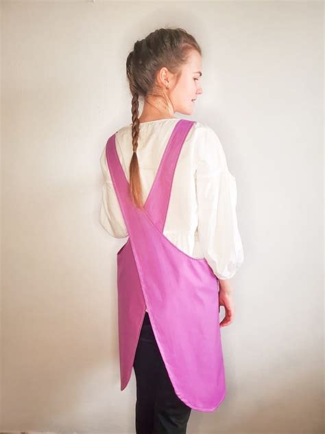 Cross Back Apron Sewing Pattern Pdf Japanese Apron With Pockets Printable Pattern Instant