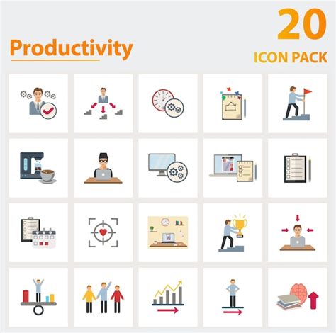 Premium Vector Productivity Icon Set Collection Of Simple Elements Such As