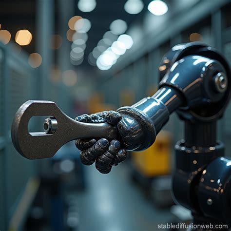 Robot Arm Holding Wrench Stable Diffusion Online