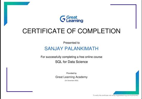 completed sql for datascience online course sanjay palankimath