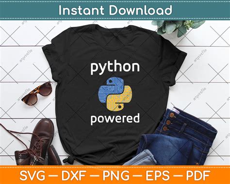 Python Powered Logo Programming Language Svg Digital Cutting File