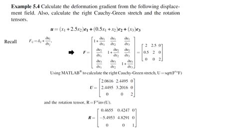 Solved Example 54 ﻿calculate The Deformation Gradient From
