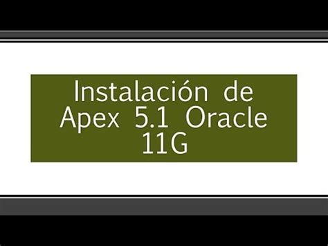 Install And Configure Oracle Application Express Apex X With Embedded PL SQL Gateway A