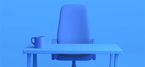 테이블에 의자와 커피 컵이있는 만화 작업 사무실 프리랜서 3d 그림 공간을 복사합니다 0명에 대한 스톡 사진 및 기타 이미지 Istock