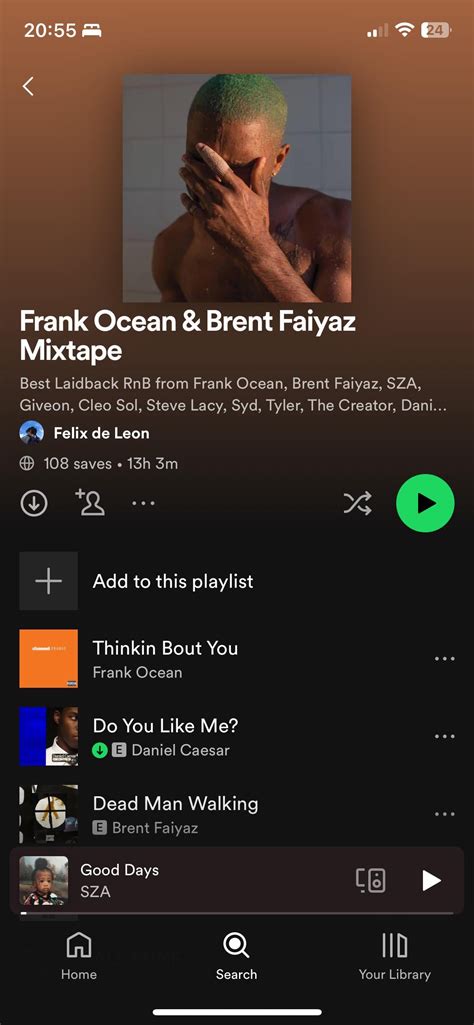 Just Thought You Guys Would Enjoy This Frank Ocean Mixtape Playlist🎧🛌