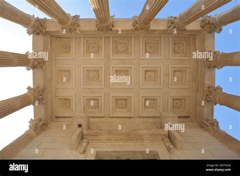 Ceiling And Columns With Decorations From The Ancient Roman Unesco