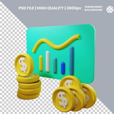 Premium Psd 3d Rendering Graphic Coin Icon Object