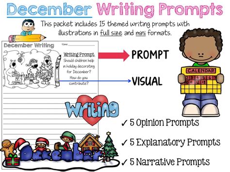 December Picture Writing Prompts Opinion Explanatory Narrative