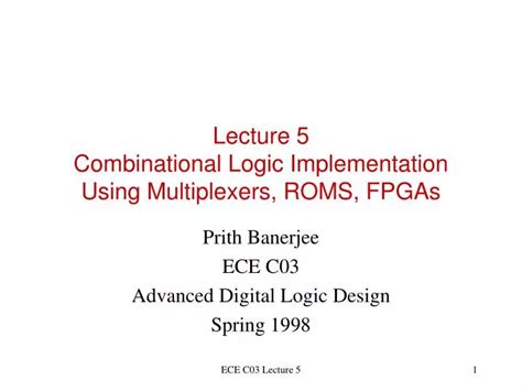 Ppt Lecture 5 Combinational Logic Implementation Using Multiplexers