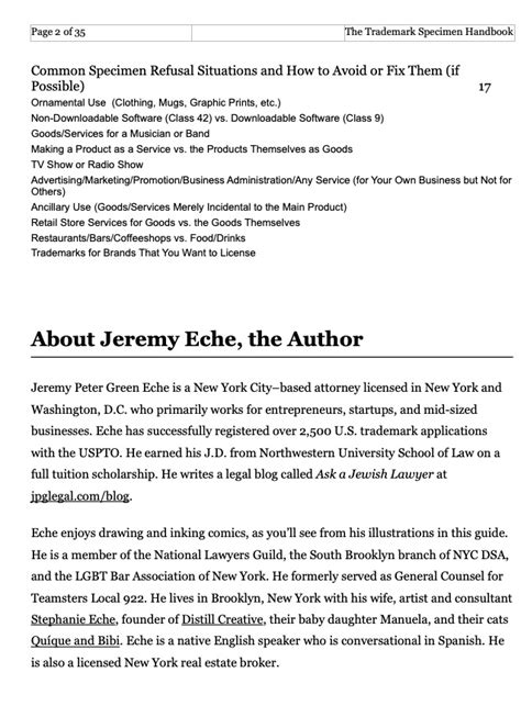 The Trademark Specimen Handbook Communer