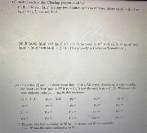 Solved Question 3 Cardinality Define A Relation ≺ On