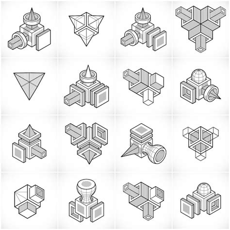 Premium Vector Isometric Abstract Vector Shapes Set