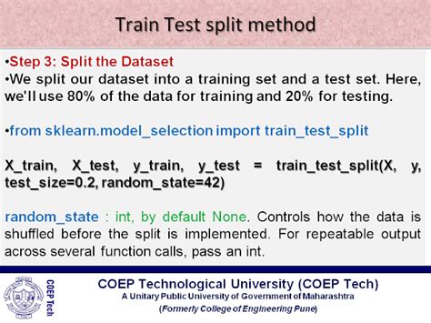 train test spilt using sklearn