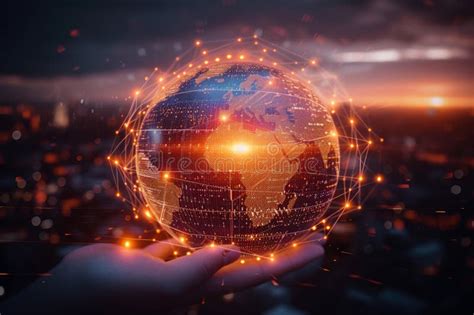 Global Network Data Connection Technology Cyber Security Digital Future Stock Illustration