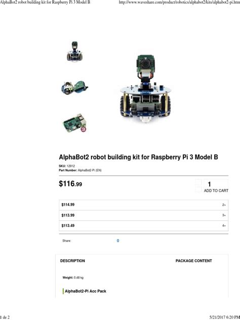 Alphabot2 Robot Building Kit For Raspberry Pi 3 Model B 1 Pdf Raspberry Pi Manufactured