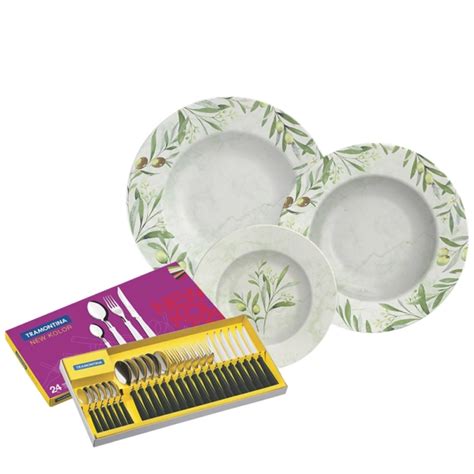 Tupi S A Combo Liquidamos Todo Juego De Platos Oliva Tramontina Porcelana Pz Juego De