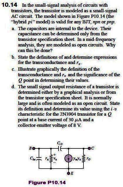 In The Small Signal Analysis Of Circuits With Chegg Com