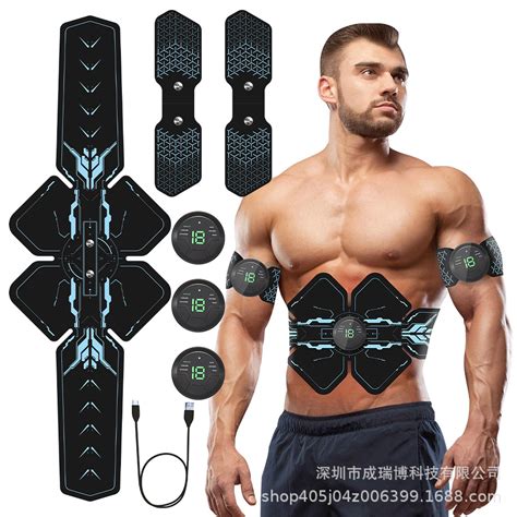 跨境EMS智能腹肌贴腹肌健身器肌肉训练仪运动健身器材塑身甩脂机 阿里巴巴