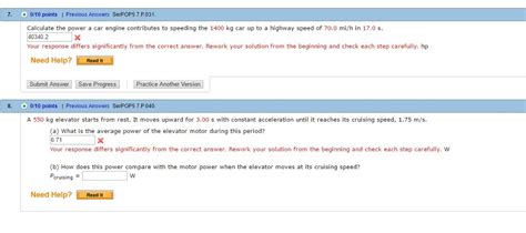 Solved Calculate The Power A Car Engine Contributes To Chegg Com