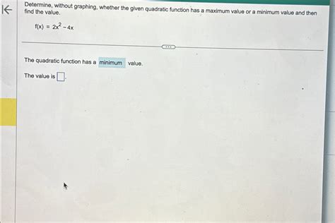 Solved Determine Without Graphing Whether The Given