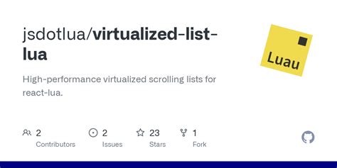 Github Jsdotluavirtualized List Lua High Performance Virtualized Scrolling Lists For React Lua