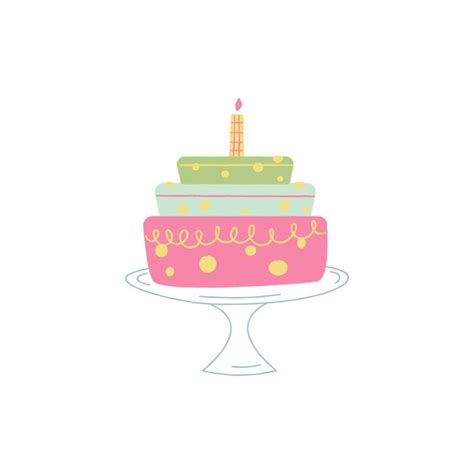 손으로 그린 생일 및 축하 카와이 색칠 페이지 그림 프리미엄 벡터