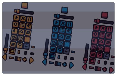 UI Buttons Scrolling Bars Pixel Art By Gowl