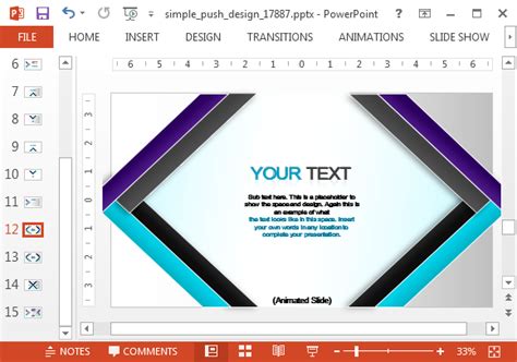 Animated Push Design Template For Powerpoint