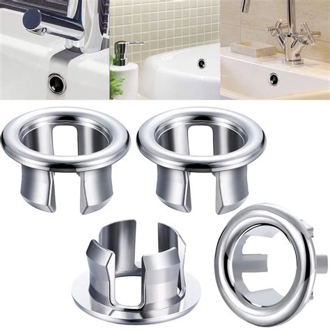 Leye Pack Overflow Drain Cover Sink Overflow Ring Kitchen Bathroom Sink Hole Round Overflow